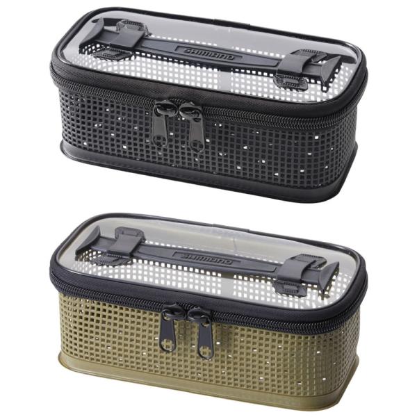 シマノ システムメッシュケース M BK-098U (フィッシングバッグ)■カラー：ブラック、カーキ■サイズ：M■外寸(cm)：26×12×10≪シマノ フィッシングバッグ≫