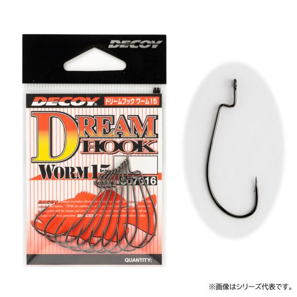 カツイチ デコイ ドリームフック ワーム15■型式：WORM15■品名：DreamHook■フックカラー：NSBLACK■SIZE(QTY)：#8(9)・#6(9)・#4(9)・#2(9)・#1(9)・#1/0(9)・#2/0(8)・#3/...