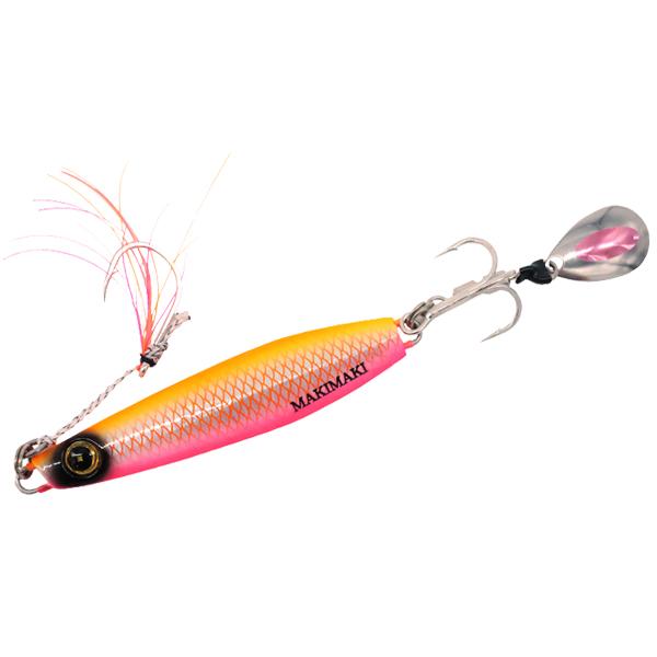 ハヤブサ ジャックアイ マキマキ 40g #25 リアル魚鱗UVフラッシュオレピン FS417 (メタルジグ ジギング)≪ハヤブサ メタルジグ ジギング≫