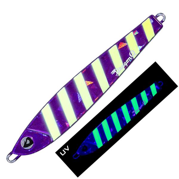 バレーヒル VHS ドラゴンQ メタルフラット 130g #20 クラッシュパープル／ケイムラチャートゼブラ (メタルジグ ジギング)■length(mm)：115※画像はシリーズ代表の商品を使用しております。悪しからずご了承下さい。※ホロ...