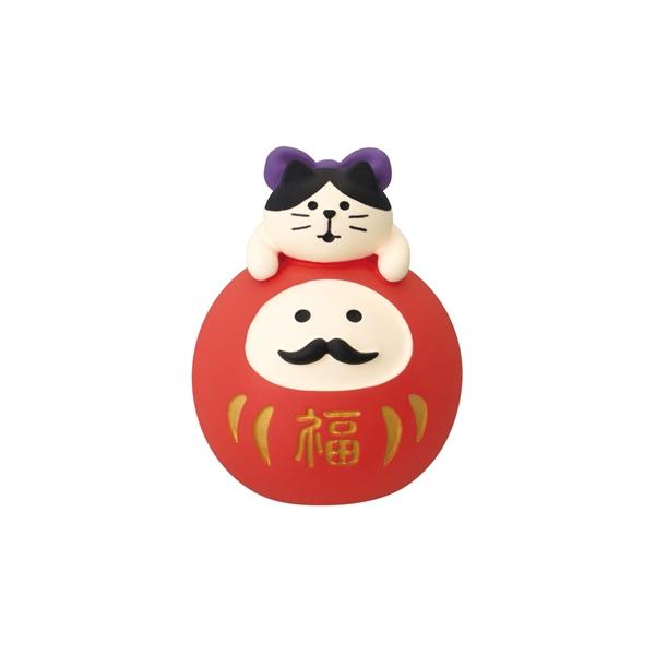 concombre鶴舞い鯛跳ねるがごとき、めでたい縁起物が並ぶ店「福もの屋」。店主の福助猫のもとに集まった心和む福ものたちが皆様のお越しをお待ちしています。ミニチュアマスコットのだるまLOVE猫 赤です。福だるま大好きねこさん。ぎゅっと抱き...