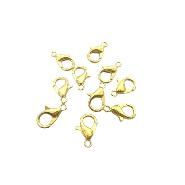 ゴールドカラーのカニカンセットです。単価2円の激安卸売り特価！約100個入りの大容量。※グラム計量の為、数個の誤差がある場合がございます。95〜105個を目安として下さい。グラム計量の誤差で若干個数が変動しますのでご了承ください。４％以内の...