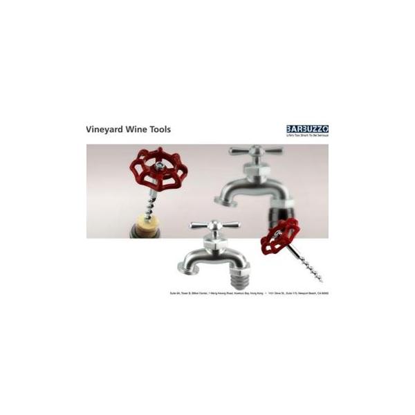 ※新品未使用ですが、経年劣化により外箱に傷汚れ日焼けのあるアウトレット品となります。商品本体には問題ありません。ひねりたくてウズウズしちゃう蛇口型のボトルストッパーとバルブ型のコルクスクリューのセットです☆思わず飲みすぎないように注意！BA...