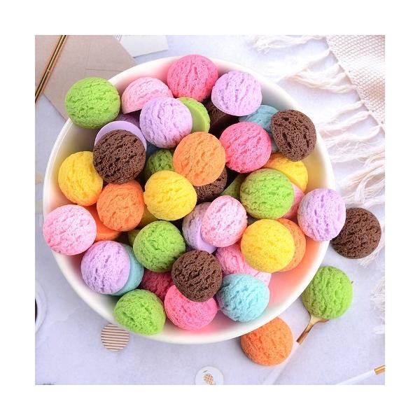 今までのアイスデコパに比べ、超リアルなデザインになった、美味しそうなカラフルアイスデコパーツです。底面はフラットになっていて、貼り付けや置いて使用するデザインとなっています。カラーは約７色アソートとなります。※画像のカラーは参考となります。...