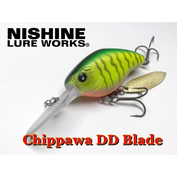 Nishine Lure Works Chippawa DD Bladeモデル名：Chippawa RB／チッパワRB　ボディーサイズ：62mm　重量：19.5g　潜行深度：2.4〜3m　フック：イチカワフィッシング・カマキリトレブル＃４　