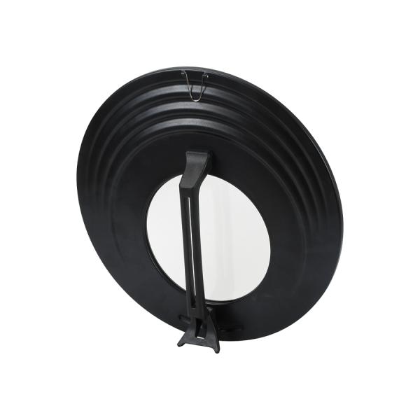 ■製品サイズ(約)：外径345×高さ55mm■材質：表面加工/ふっ素樹脂塗膜加工 本体：アルミニウム合金 取っ手：フェノール樹脂(耐熱温度150度) フック：ステンレス鋼 ガラス窓/ 品名：強化ガラス製器具 強化の種類：全面物理強化　：