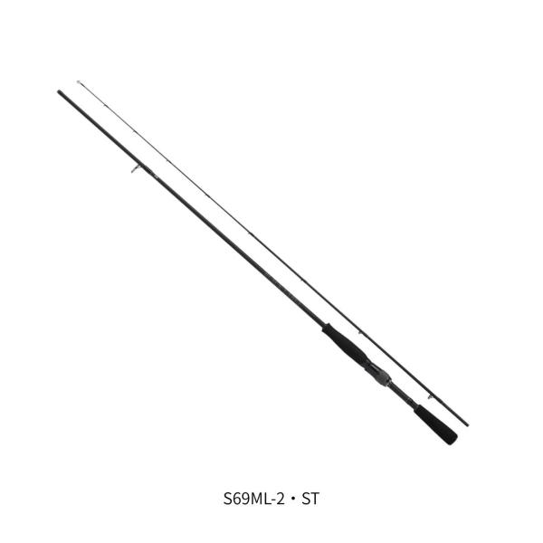 全長（m）:2.06 　継数:2 　ジョイント仕様:並継 　仕舞寸法（cm）:107 　標準自重（ｇ）:101 　先径/元径（mm）:1.4/11.4 　ルアー重量（ｇ）:1.8-18 　ルアー重量（oz）:1/16-5/8 　適合ライン ...