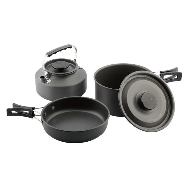 製品サイズ(約) 17cm鍋：外径170×高さ90mm（本体のみ）17cm鍋蓋：外径173×高さ20mm18cmフライパン：外径180×高さ40mm（本体のみ）ケトル：外径150×高さ40mm（本体のみ）収納サイズ(約) 外径183×高さ1...