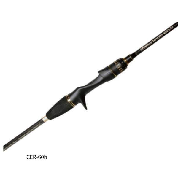 Modelname:CER-60b　TipType:ソリッド　Length(ft&amp;cm):6’0″(183cm)　Section:2pc　Closed(cm):94cm　Rig wt(g):Hard：MAX40号(150g)/Sof...
