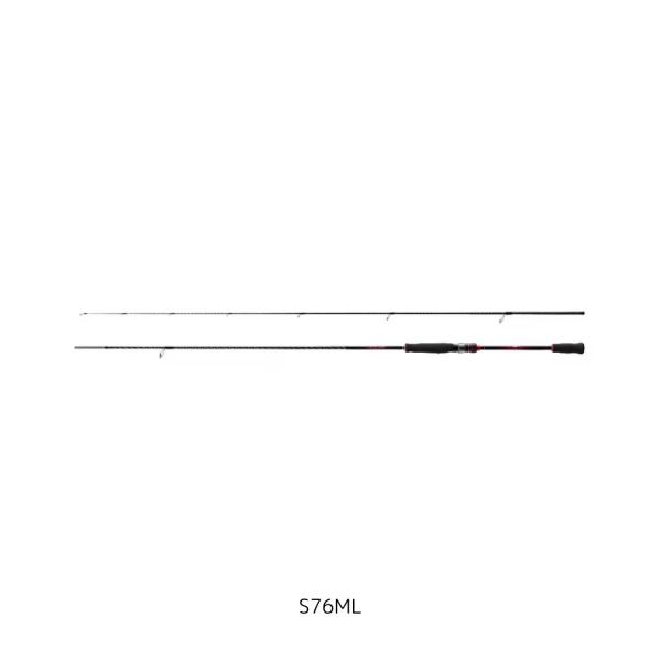 全長(ft.):7'6" 　全長(m):2.29 　継ぎ方式:逆並継 　継数(本):2 　仕舞寸法(cm):118 　自重(g):98 　先径(mm):1.8 　エギサイズ(号):1.8-3.8 　適合ラインPE(号):0.4-1 　グリッ...