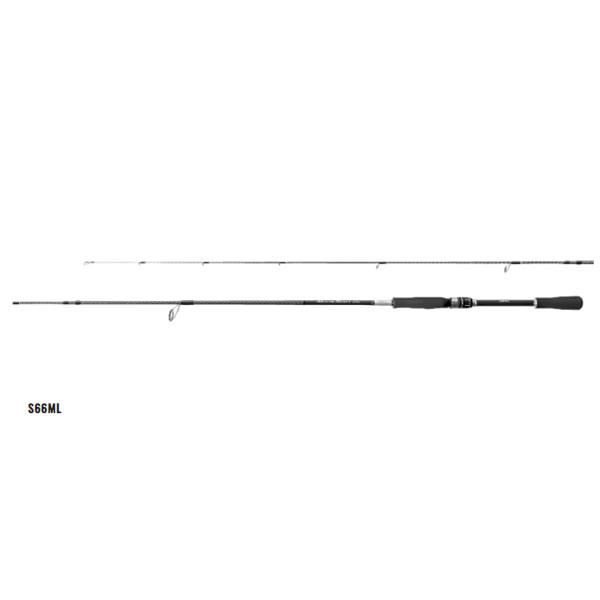 S66ML全長(ft.)6'6"　全長(m)1.98　継ぎ方式 並継　継数(本)2　仕舞寸法(cm)101.7　自重(g)104　先径(mm)1.8　ルアーウェイト(g)5~21　適合ラインPE(号)0.6~1.5　グリップタイプ セパレー...