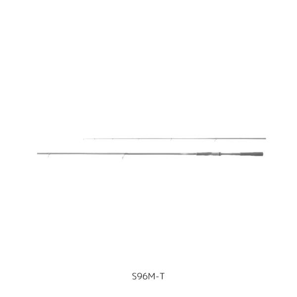 全長(ft.):9'6" 　全長(m):2.9 　継ぎ方式:振出 　継数(本):3 　仕舞寸法(cm):105.2 　自重(g):162 　先径(mm):1.8 　ジグウェイト(g):MAX 45 　プラグウェイト(g):7-38 　適合ラ...