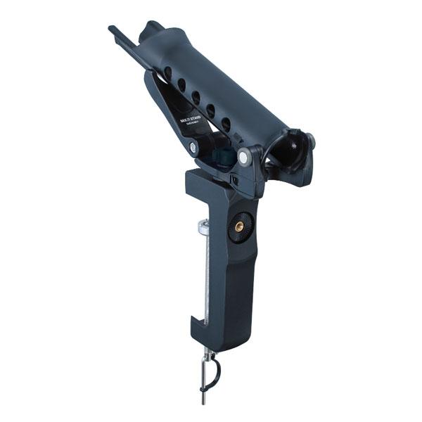 ●対応ロッド径：Φ36ｍｍ以下●クランプ取付有効幅：15〜130ｍｍ（タテヨコ取付）●ロッド角度：上下8段階・首振り角度自由自在●材質：ガラス繊維強化プラスチック●ラインフック搭載●ハンドルリング付属●重量：588g●収納サイズ：255mm...