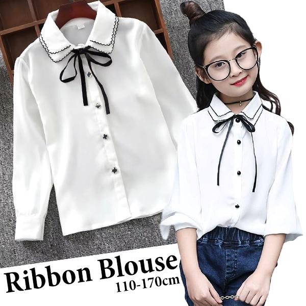 【商品名】リボン付き ブラウス フォーマル トップス【商品詳細】◆上品かわいい定番ブラウスガーリーすぎず、さらっとした生地感と二重襟が魅力。シルエットも美しく、きちんと感のあるデザインです。◆フォーマルにも普段使いにも音楽会・発表会・入学式...