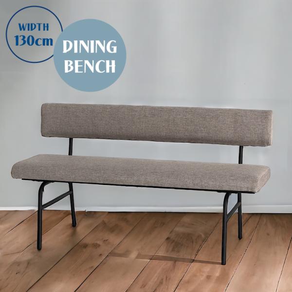 ■商品の特徴ブラウンのファブリックに、すっきりとしたアイアン脚を組み合わせたベンチ。 圧迫感がなく、視界の抜けが生まれることでお部屋が広く見えます。 適度な硬さの座面にクッション性のある背もたれがついており、食後も移動することなく団らんを楽...