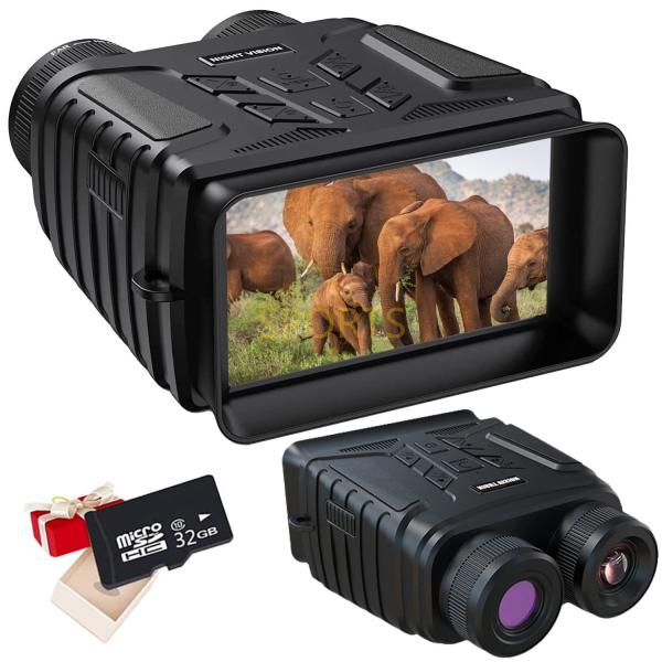 【暗闇でクリアなナイトビジョン】- 5W 850nm IRレンズと7つの調整可能なIR強度レベルを備えた4Kナイトビジョン双眼鏡は、暗闇で最大984フィート/300Mまでナイトビジョン範囲を拡張できます。このデジタル暗視スコープを使用すると...