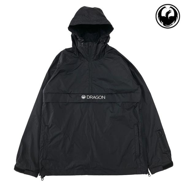 DRAGON 【23/24・ANORAK RAGLAN：BLACK】ドラゴン　アノラックラグラン　撥水パーカー　耐水圧10000mm