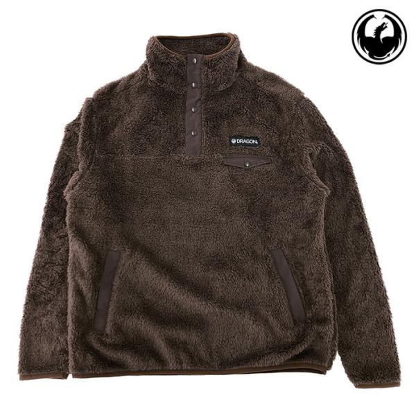 DRAGON 【23/24・PULLOVER FLEECE：BROWN】ドラゴン　プルオーバーフリース　毛足の長いフリースを採用