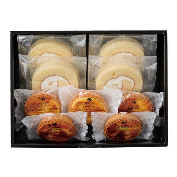 【2026年お中元・ポイント10倍】01-01 クイーン洋菓子店 大濱ロール・チーズタルト詰め合わせM F800