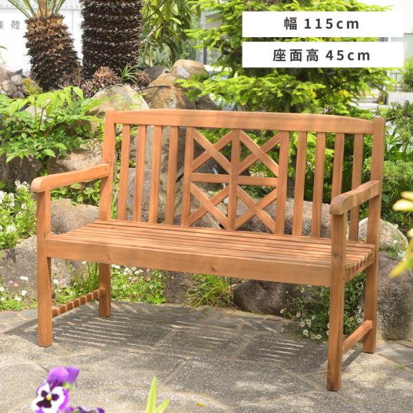 ●天然木とスチールを組み合わせた、工業的でヴィンテージ感漂うベンチ。【商品サイズ】幅115×奥行61.5×高さ89cm（床から座面までの高さ：45cm）【材質】天然木(アカシア)/オイル仕上【組立】組立必要（六角レンチ付属/+ドライバーお客...