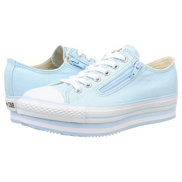 厚底デザインを採用したチャイルド オールスター。E.V.A.を採用した程よい厚底で、デザイン性と歩きやすさを考慮したアイテム。スポーティなソールのラインがポイント。スポーティなソールのボーダーラインがアクセントになったシンプルなデザインで、...