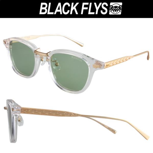 ブラックフライ サングラス  COMBO CRYSTAL-M.GOLD/LIGHT GREEN フライノームをメタルとアセテートのコンビネーションにアップデート。テンプルにはフレームスがプレスされ、洗練されたスタイルの中にも無骨さがプラスさ...