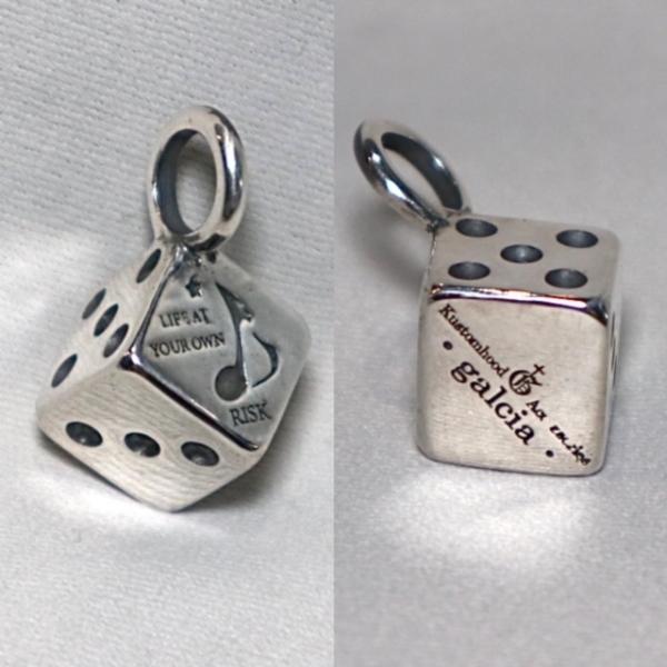 galcia RISK x galciaコラボ ダイス ペンダントトップ ペンダントトップシルバー９２５製です縦 約23mm横 約14mmDICE一辺の長さ 約11.0mmバチカン内径　約 5.0mmブランドRISKとのコラボ ダイス大きす...