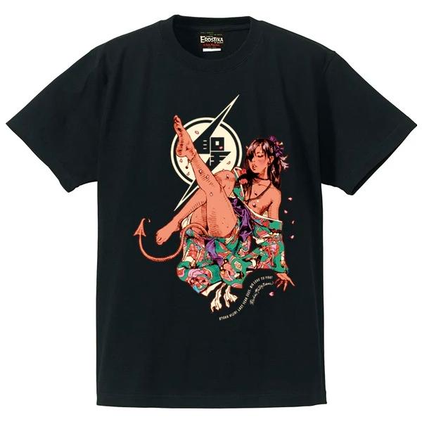 ロッキンジェリービーンデザイン EROSTIKA Kyoka Hijiri x Rockin’JellyBean 2  Tシャツコットン１００％ フロント、バック：プリントサイズL　肩幅50cm　身幅54cm　着丈71cm代引き便、銀行振り...