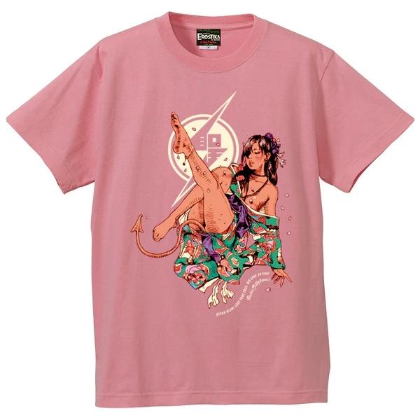 EROSTIKA Kyoka Hijiri x Rockin’JellyBean 2 Tシャツコットン１００％ フロント、バック：プリントサイズXＬ　肩幅54cm　身幅57cm　着丈75cm新品、正規品代引き便、銀行振り込み 楽天銀行も可能...