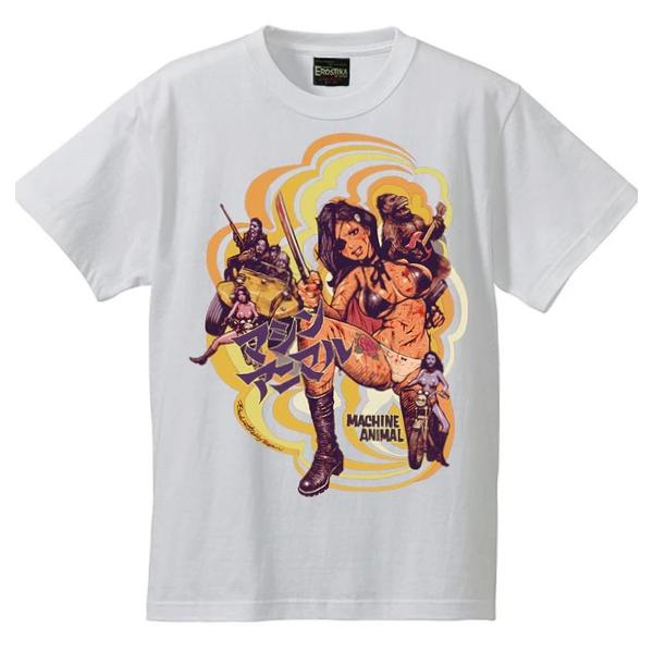 ロッキンジェリービーンデザイン EROSTIKA Machine Animal Tシャツコットン１００％ フロント、バック：プリントサイズL　肩幅50cm　身幅54cm　着丈71cm代引き便、銀行振り込み 楽天銀行も可能です 水曜日は定休日...