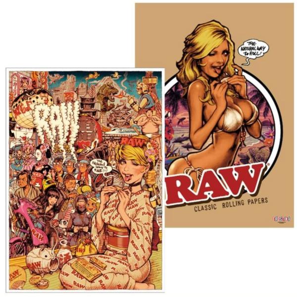 ロッキンジェリービーン RAW GIRL Japanesque W Sided ポスターナチュラル志向の愛煙家はもちろん、スケーター、ミュージシャン、アーティストなど、幅広い層から絶大な人気を誇るドイツ発のRAWローリングペーパーとRock...