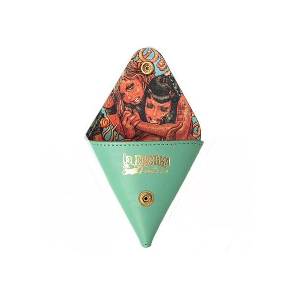 Rockin'Jelly Bean x METAL JACKET COLLABORATION LEATHER SERIESMJC-06 "DEVIL’S CAT FIGHT" COIN CASE ターコイズ色METAL JACKETとのコラ...