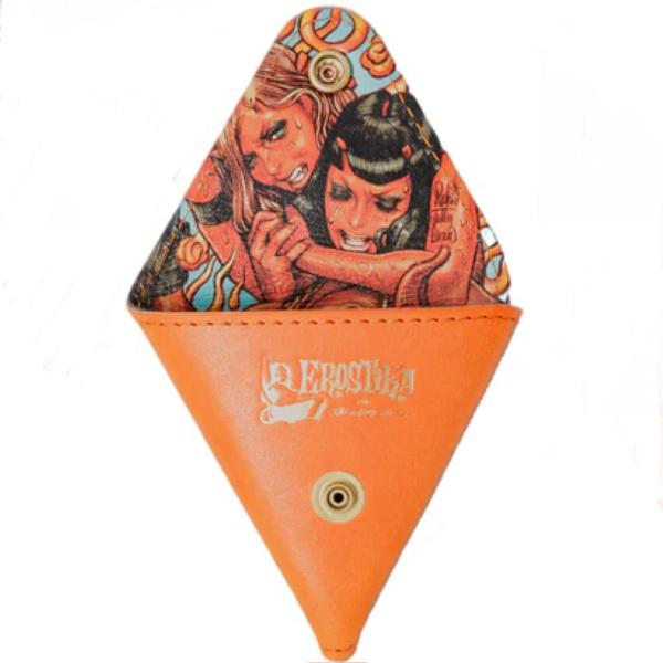 Rockin'Jelly Bean x METAL JACKET COLLABORATION LEATHER SERIESMJC-06 "DEVIL’S CAT FIGHT"COIN CASE オレンジ色METAL JACKETとのコラボレ...