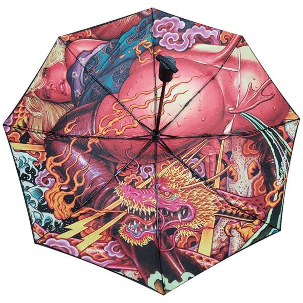 ロッキンジェリービーン Automatic Folding Umbrella 傘 大風神  Dai-Fujin仕様：オートオープン・オートクローズサイズ：直径98cm・ハンドル長56cm重量：400g折り畳み時サイズ：28cm新品、正規品当...