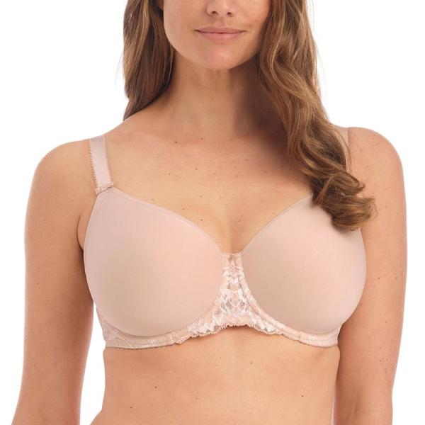 肌馴染みのいい明るいベージュをベースに、ニュートラルトーンのレースを合わせた美しいランジェリー。立体感のある２トーンのレースは華やかに輝き、全体をワンランク格上したゴージャスな印象です。人気のスペイサーブラにレースをほどこしたスペシャル感溢...