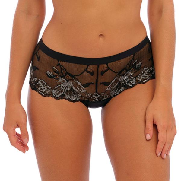 人気Aubreeに新定番カラーのブラックが登場。２トーンレースにはシルバーを選んだ上品な仕上がり。立体感のある２トーンのレースは華やかに輝き、全体をワンランク格上したゴージャスな印象です。フロント、バック共にストレッチレースを使用したボーイ...