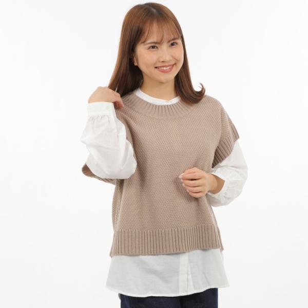 素材/材質 ニットケーブルベストアクリル　100％ネルシャツポリエステル　65%綿　35%■手洗い可能サイズ/寸法 M　サイズニットベスト身丈　前60.0胸回り　110.0裾回り　100.0ネルシャツ身丈　前68.5/後73.0胸回り　10...