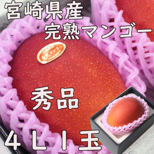 【発売日：2020年05月02日】・商品名：宮崎県産 完熟マンゴー ・商品内容：完熟マンゴー ・等級：秀品・個数：１玉・サイズ：４L・箱：化粧箱入り・原産地：宮崎県産 JA農協品・賞味期限：生モノの為、お早めにお召し上がりください・ギフト対...