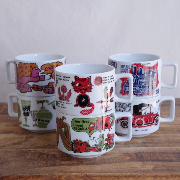 三郷陶器のマグカップです。1960〜70年代にかけて製造されていたデザインの復刻版となっており、レトロな絵柄や色使いのマグカップです。たっぷり入るサイズで、スタッキングも可能です。外箱が付属しますので、プレゼントにもおすすめです。---■生...