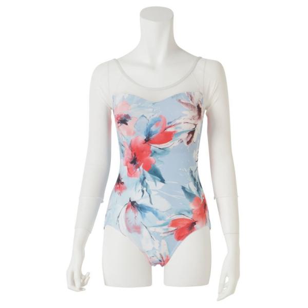 カラー　ブルーサイズ　S,M,L従来のプリント生地と比べ、生地厚が30%位薄くなり、伸縮率が増し、更に着易くなりました。柄が、出来るだけ同じ位置になるように裁断・縫製。素材 東レ サラカラ2wayポリエステル 85%ポリウレタン 15%  ...