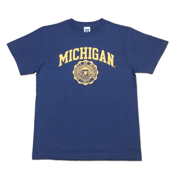 アメカジ定番のカレッジプリントTシャツです(正規ライセンス商品)【University of MICHIGAN/ミシガン大学】1817年創立、アメリカ合衆国ミシガン州立の研究型総合大学。研究、教育両面において世界からの評価は高く、米国の医療...