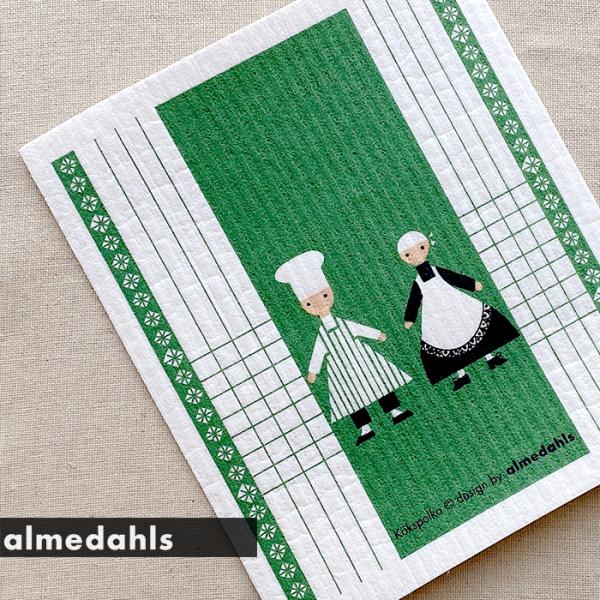 コックをモチーフにした優しいグリーンのキッチングラス4個ぐらいを置けるサイズ感なので、幅をとりにくくキッチンを置いておくだけでインテリアとしても可愛いデザインですこのキッチンワイプに使われてるセルロース素材は綿やパルプからの再生植物繊維です...