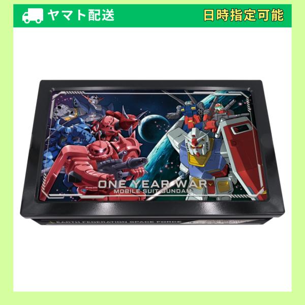 エンボス加工の缶に色々なチョコを詰め合わせた商品です。?創通・サンライズ