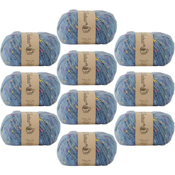 商品名：チャティふんわりポンポン太さ：並太形状：25g(約73m)品質：アクリル45%、ポリエステル42%、ナイロン10%、ウール3%使用針：棒針6〜7号、かぎ針7/0号標準ゲージ：17〜18目・23〜24段(メリヤス編み)、16目8段前後...