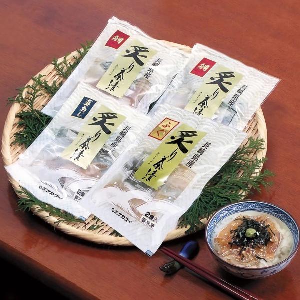 「長崎俵物」認定の本格おいしい炙り茶漬けです。長崎県で水揚げされた真鯛、真あじ、真ふぐをその日のうちに調理しました。魚の生臭みを消す為、皮の表面を軽く炙って仕上げました。これだけ入ってこの価格で送料無料です！是非このお茶漬けをご堪能ください...