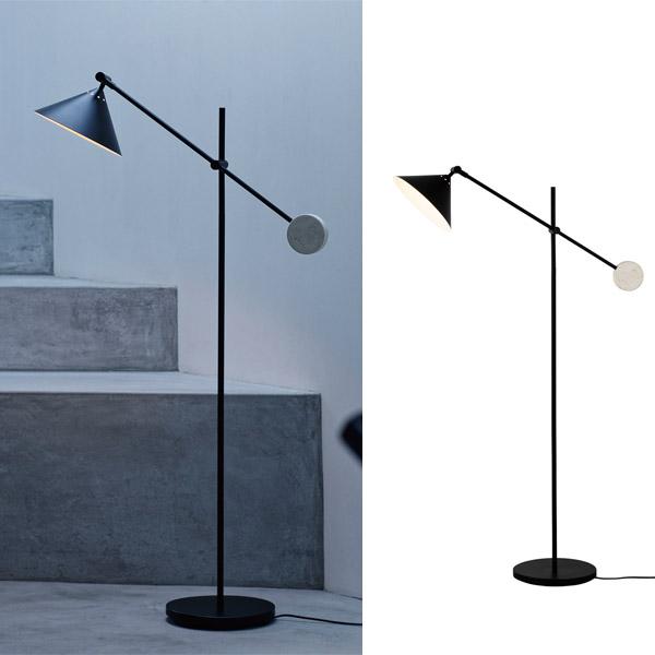 ミニマリズムを意識しながらも、○や△の形状を取り入れたバランス感覚に優れたトゥローフロアーライト。艶のないブラックカラ-に添えた大理石が、自然素材ならではの温度感をプラスしています。直立にスタイリングすれば、アッパーライトとしても機能するフ...