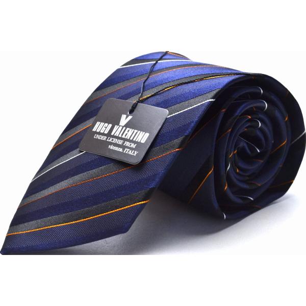 【20代/30代/40代/50代/60代】サイズ縦約158センチ×幅8.5センチ材　質シルク１００％色ネイビーベースにオレンジとホワイトのラインのストライプ柄商品説明写真と多少の色の異なりはご了承下さい。 ポイント利用