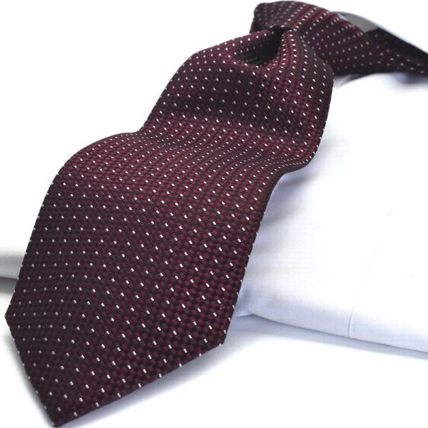 【20代/30代/40代/50代/60代】サイズ縦約158センチ×幅8.5センチ材　質シルク１００％色エンジ シルバードット柄商品説明写真と多少の色の異なりはご了承下さい。 ポイント利用