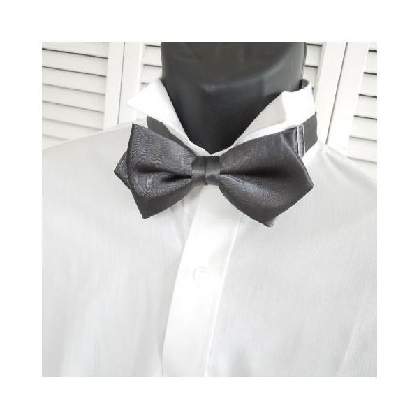 【20代/30代/40代/50代/60代】サイズ 約縦5.5cm/ 約リボン横幅12センチ/首周り最長、約45センチ 材　質 アセテート  色 ダークグレーの無地  商品説明 写真と多少の色の異なりはご了承下さい。☆日本製 ポイント利用