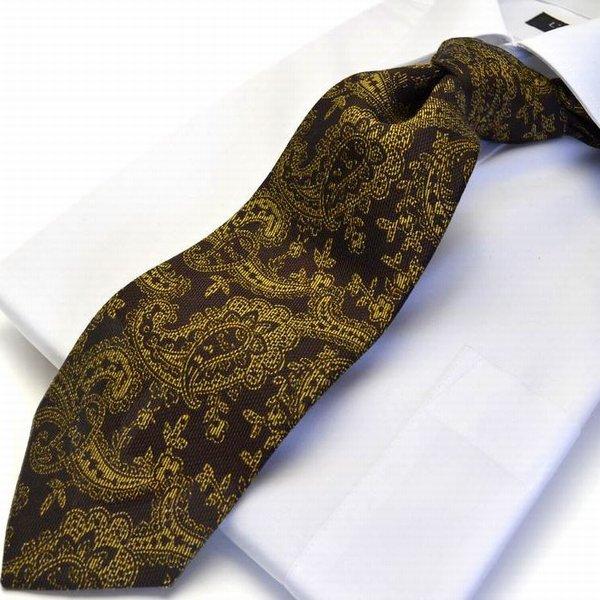 サイズ縦143センチ×幅8センチ材　質シルク(100％)色ブラウンベースにゴールドのペズリー柄商品説明写真と多少の色の異なりはご了承下さい。 ポイント利用